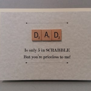 Birthday Card for Dad, Happy Father's Day Card, Actual Scrabble Tiles ...