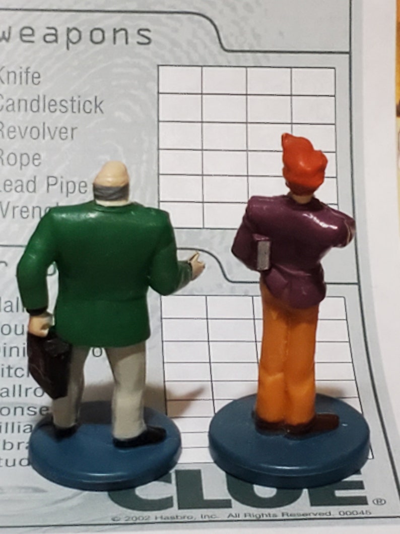 Vintage Clue Game Pieces, Suspect Figure Tokens, Metal Game Tokens ...