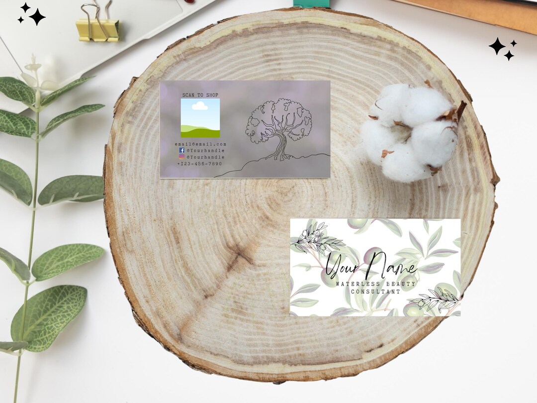 Canva Business Card Template / Olive Leaves / Olive Trees / Oliveda ...