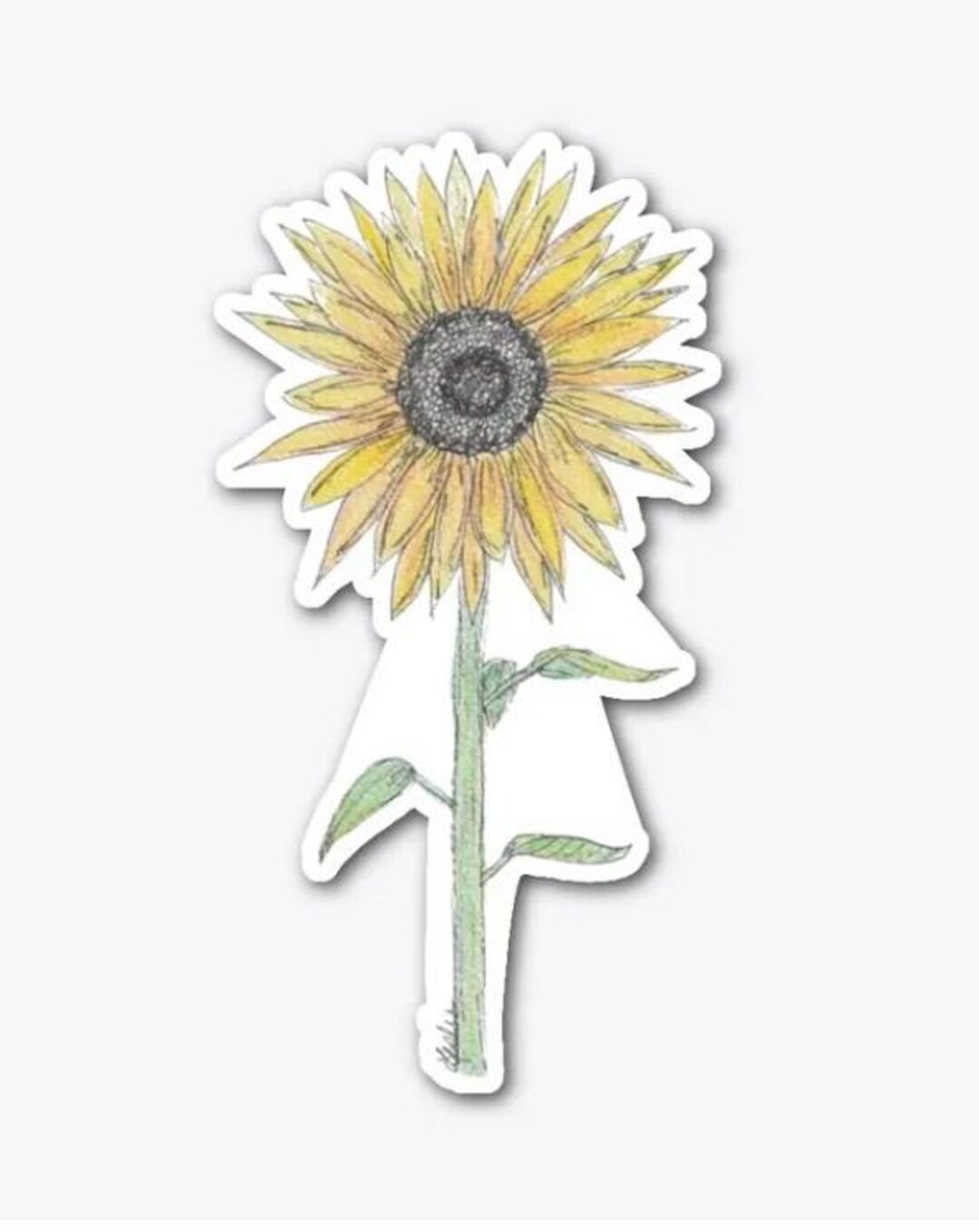 Sunflower Hand-drawn Vinyl Sticker Die Cut - Etsy
