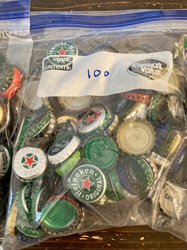 100 Bottle Caps for Crafts or Collecting Variety Mixed Lot some Dented ...
