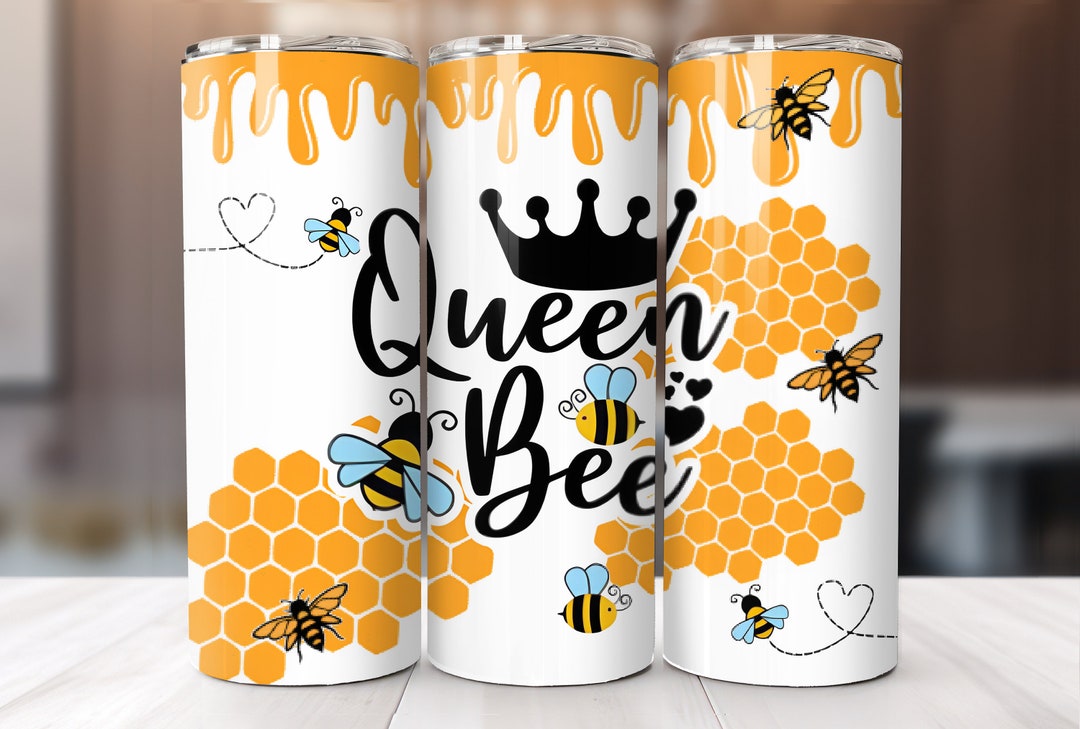 Queen Bee Sublimation Tumbler Wrap PLUS 12 Free Designs | Bee Tumbler ...
