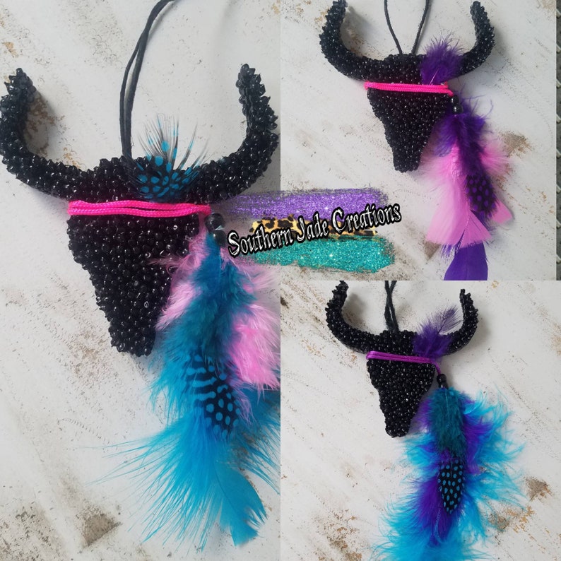 Steerskull Car Freshie With Feathers, Scented Aroma - Etsy