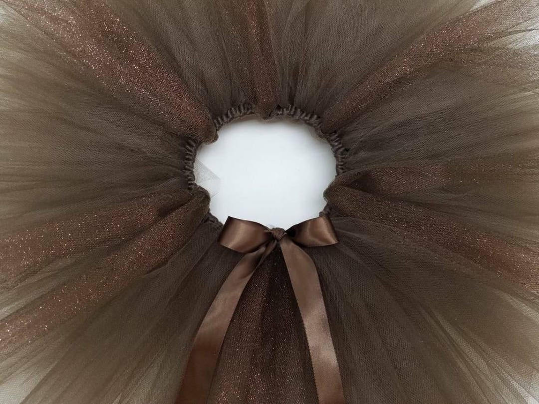 Brown Tulle Tutu With Brown Glitter Strips and Bow. Sparkling. Birthday ...