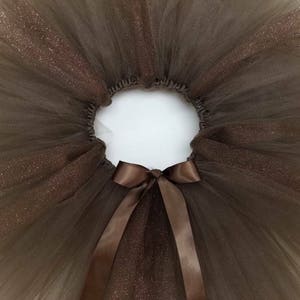 Brown Tulle Tutu With Brown Glitter Strips and Bow. Sparkling. Birthday ...
