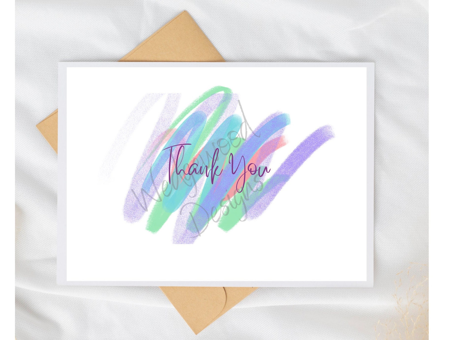 Printable Watercolor Note Cards | Printable Watercolor Thank You Note ...