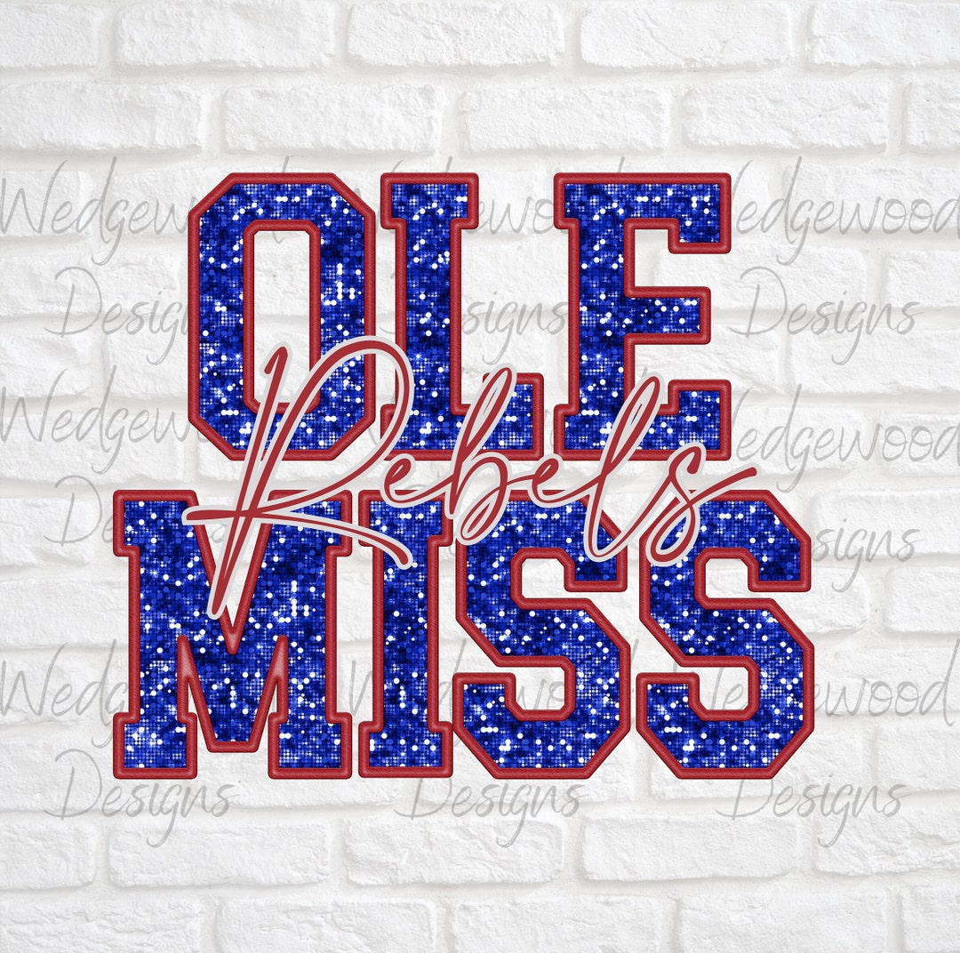 Sequin Ole Miss PNG Rebels Design File for DTF, Heat Transfer or ...
