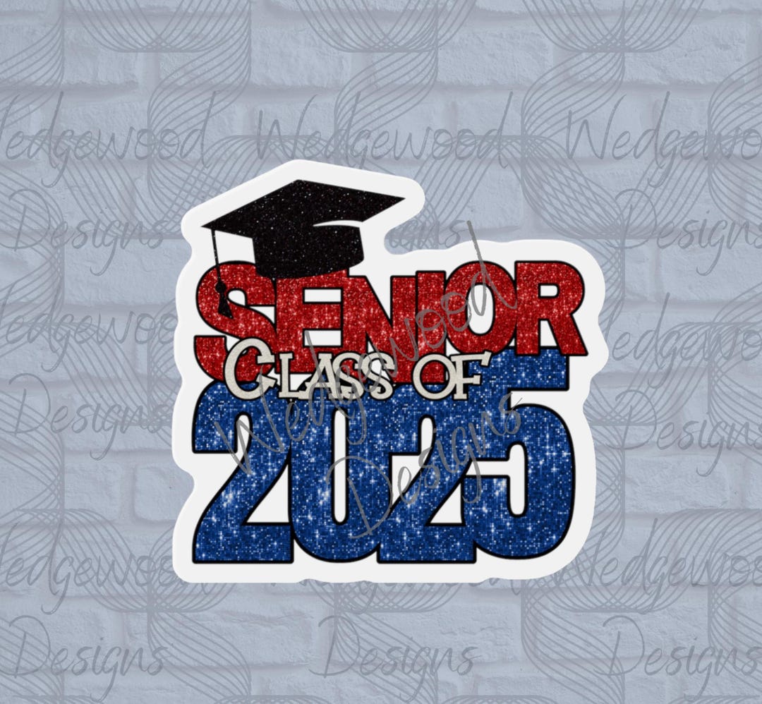 Magnet-sequin Red and Blue Senior 2025 Die-cut Magnet for Class of 2025 ...