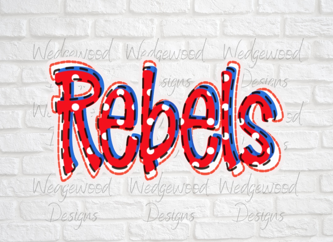 Ole Miss Rebels Red, White and Blue PNG Design File for DTF, Heat ...