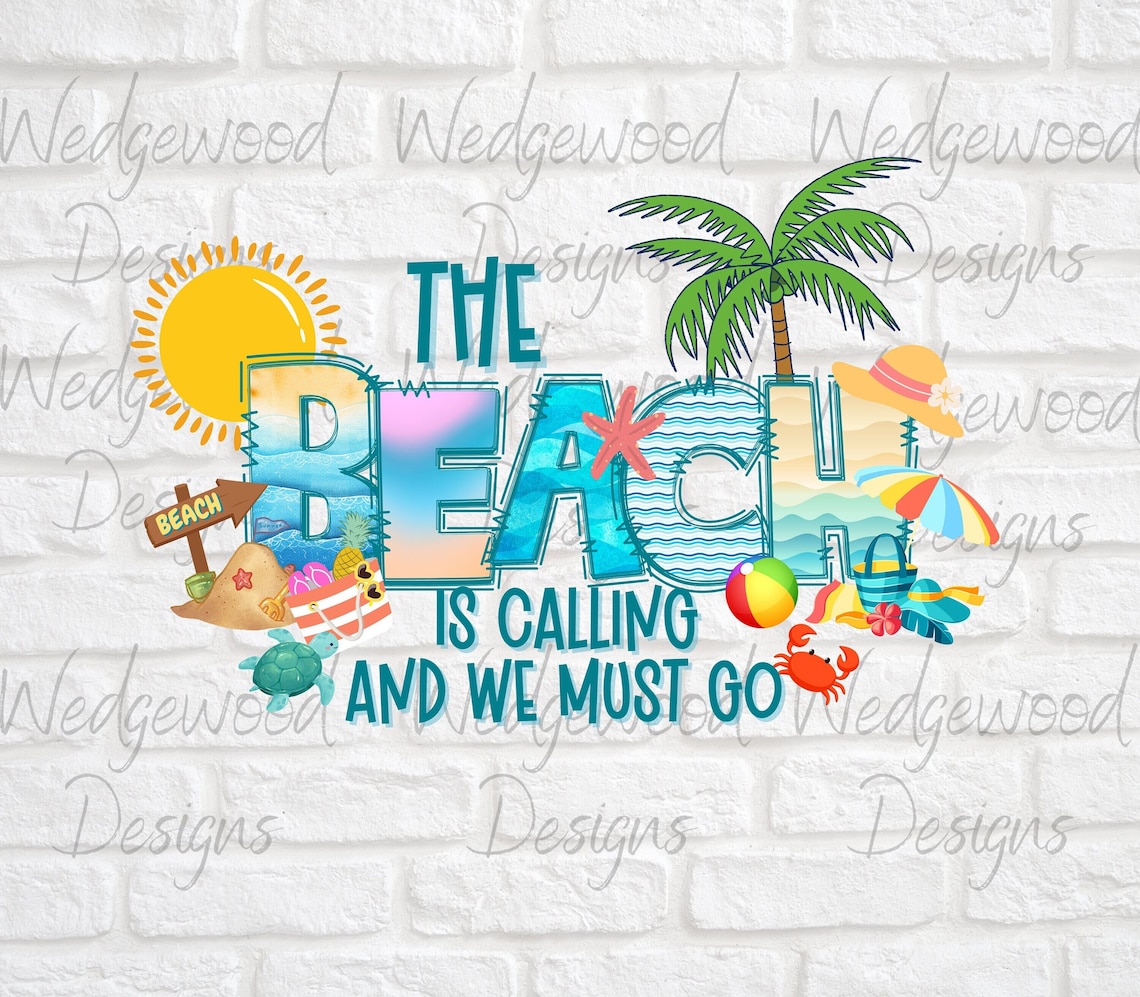 Beach PNG Design File for DTF, Heat Transfer, Uv Dtf, Sublimations ...
