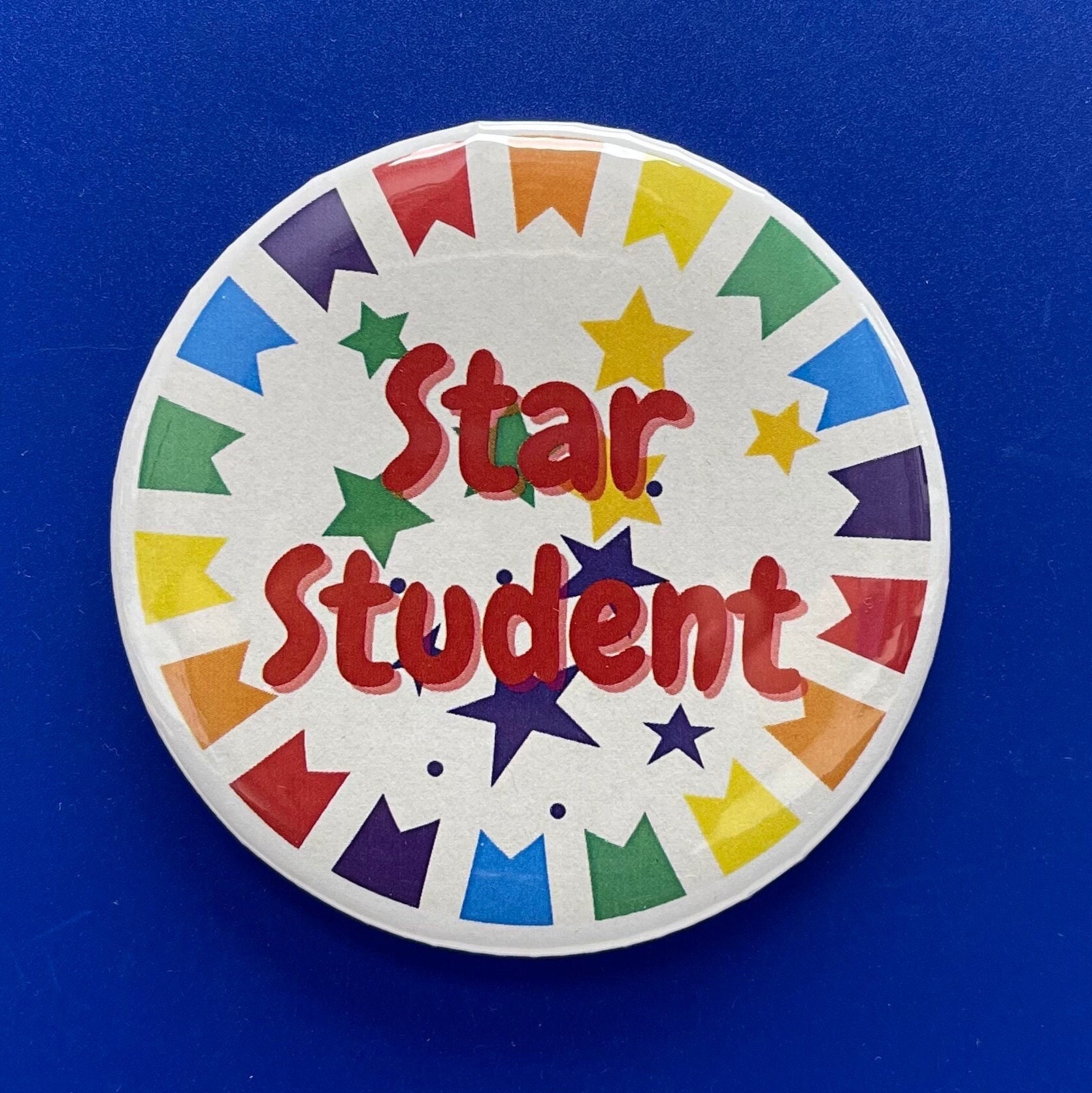 3" Star Student Pin Back Button | Star Student Award Button | Teacher ...