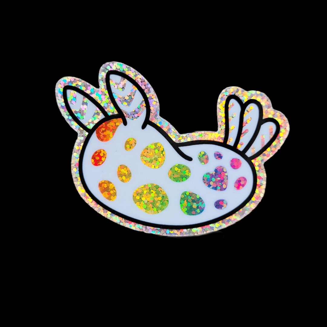 Holographic Glitter Vinyl Sticker | Nudibranch, Sea Slug | Unique Gift ...