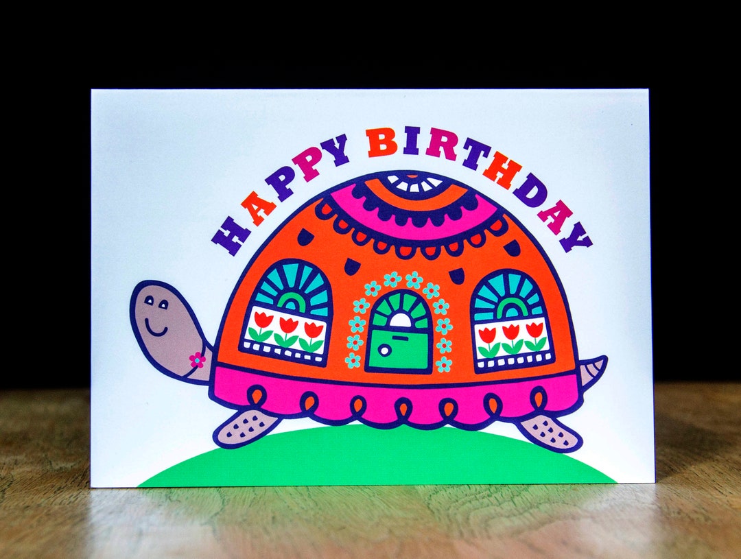 Tortoise Birthday Card, Tortoise Card, Turtle Card, Kids Card, Tortoise ...