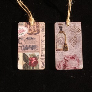 Two Wooden Decoupaged Gift Tags - Etsy
