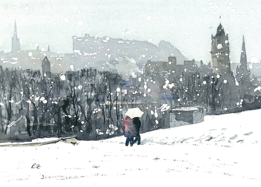 Edinburgh Winter Greeting Card 'winter on Calton - Etsy