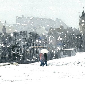 Edinburgh Winter Greeting Card 'winter on Calton - Etsy