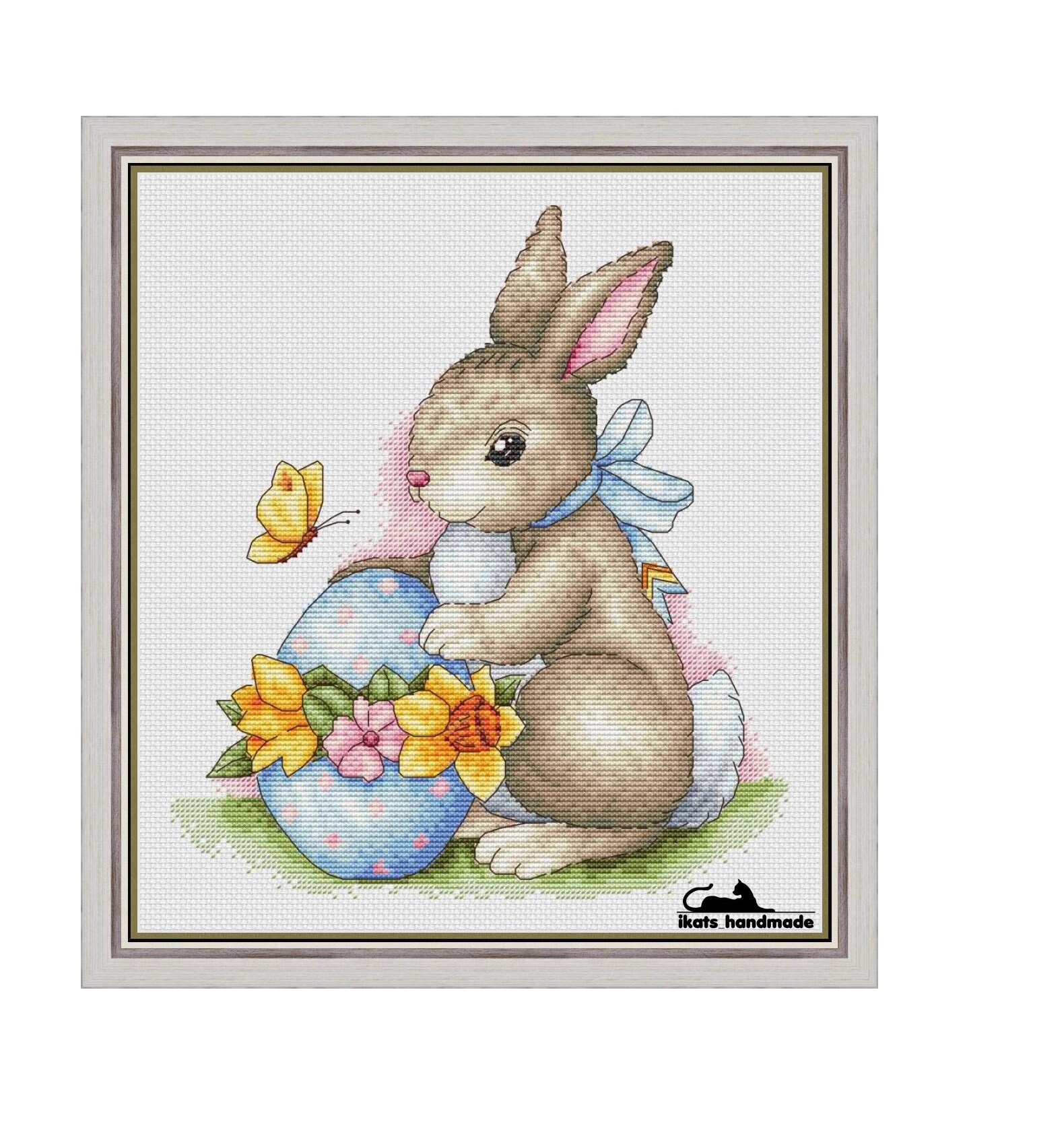 Bunny Cross Stitch Pattern PDF Instant Download Easter Cross | Etsy