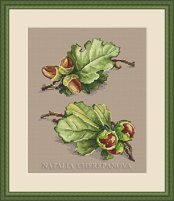 Acorn Cross Stitch Pattern PDF Instant Download Autumn Cross | Etsy