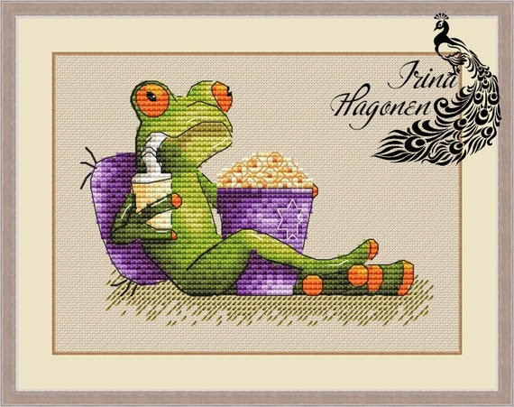 Frog Cross Stitch Pattern PDF Instant Download Cute Cross | Etsy