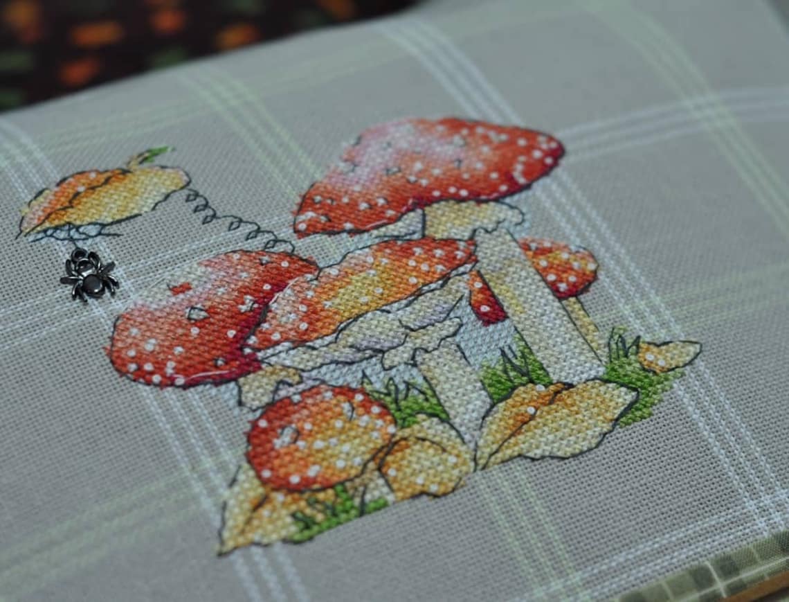 Mushroom Cross Stitch Pattern PDF Instant Download Forest | Etsy