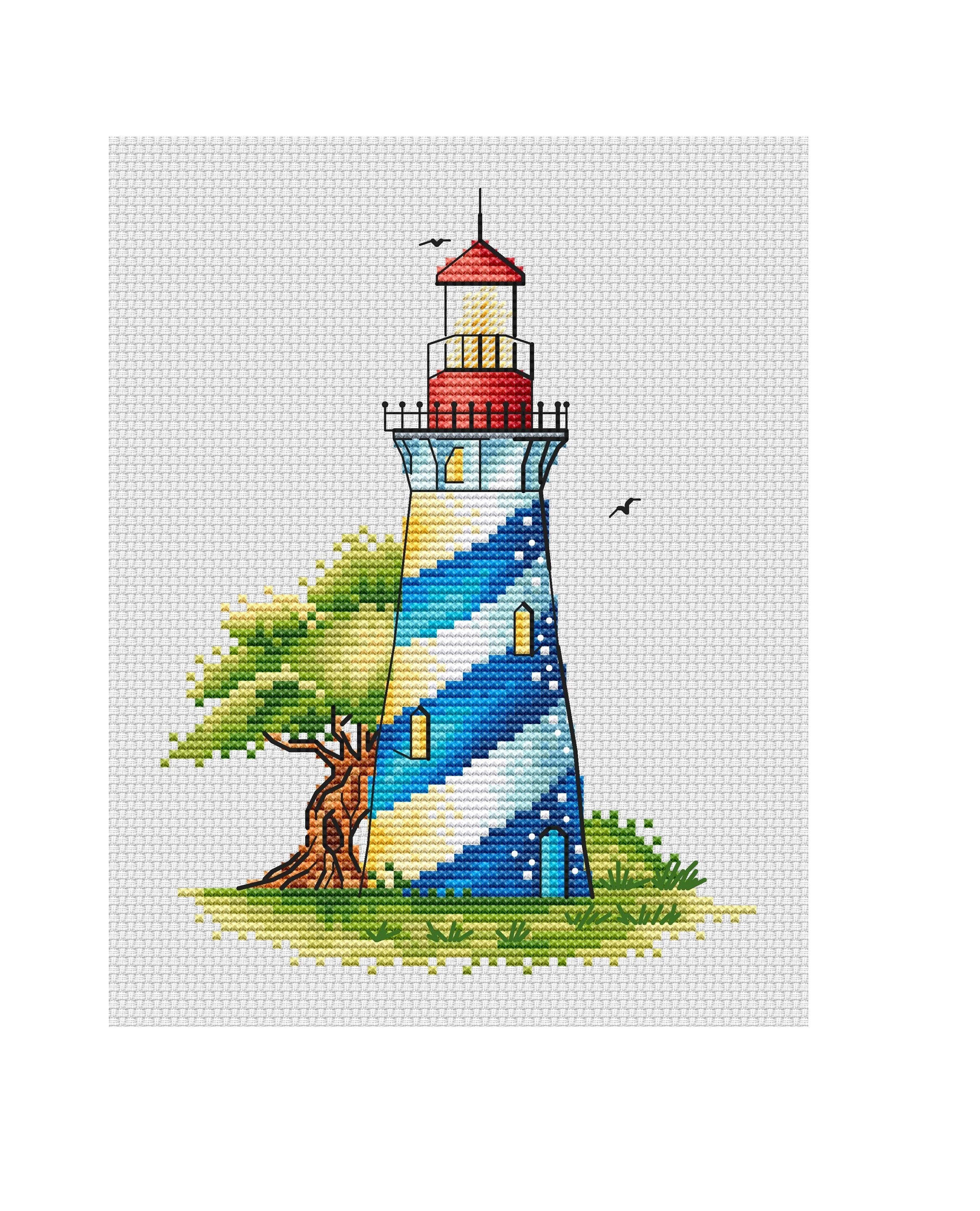 Lighthouse Cross Stitch Pattern PDF Instant Download Summer | Etsy