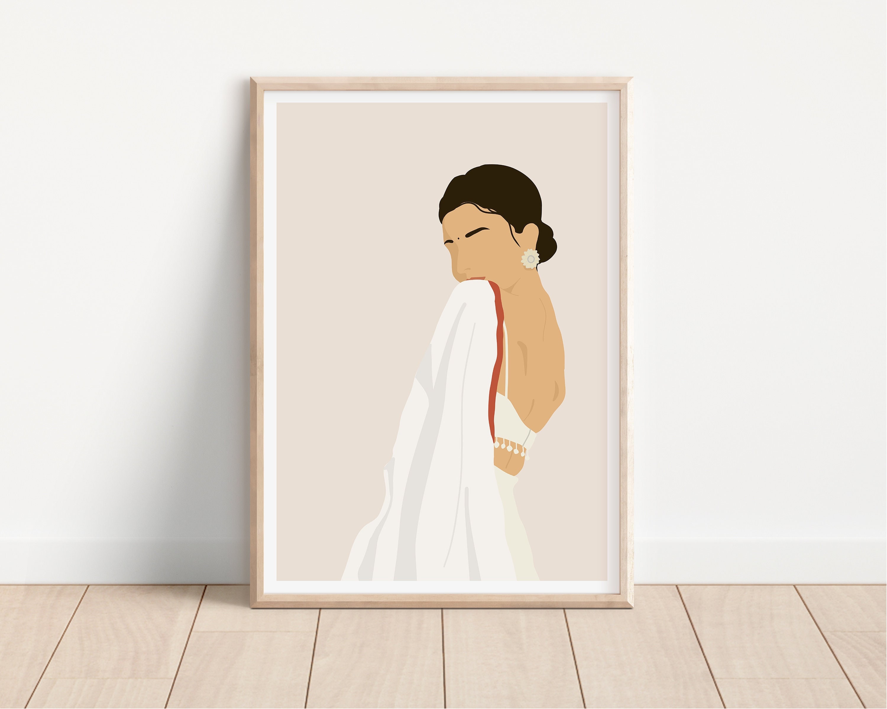 Indian Women Art, Boho Art, Desi Art, Indian Female Wall Art, South ...