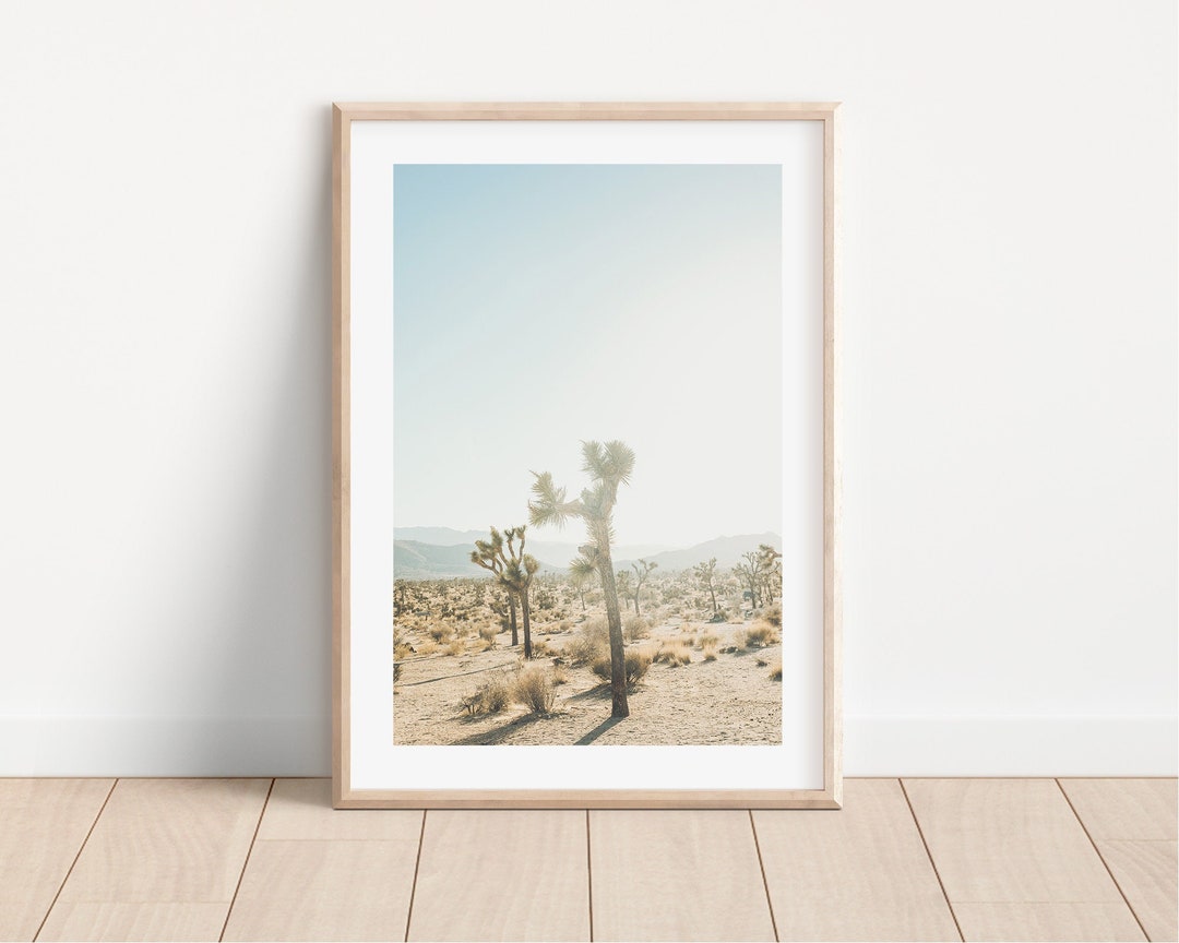 Joshua Trees in Desert, Boho Wall Art, Joshua Tree Sunset Printable ...