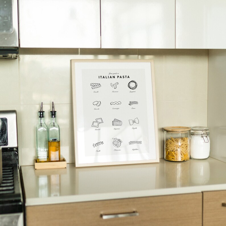 Guide to Italian Pasta Poster Printable Kitchen Poster - Etsy