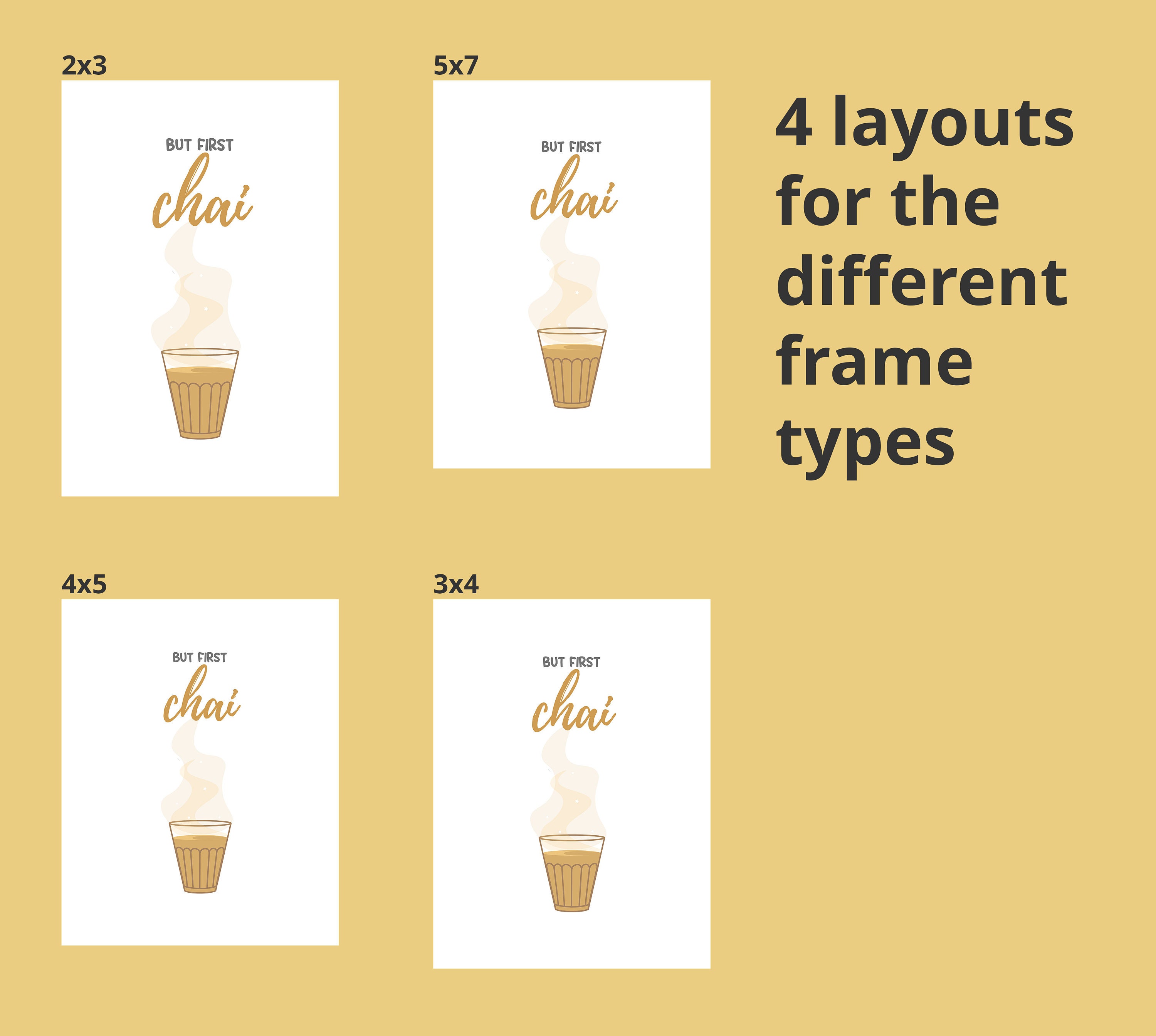 But First Chai Poster, Chai Print, Tea Lover Gift, Digital Download ...