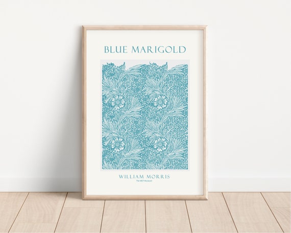 William Morris's Blue Marigold William Morris Poster - Etsy