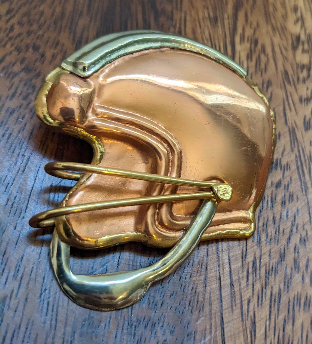 Vintage Mixed Metal Football Helmet Pin Pendant Large Handmade in ...