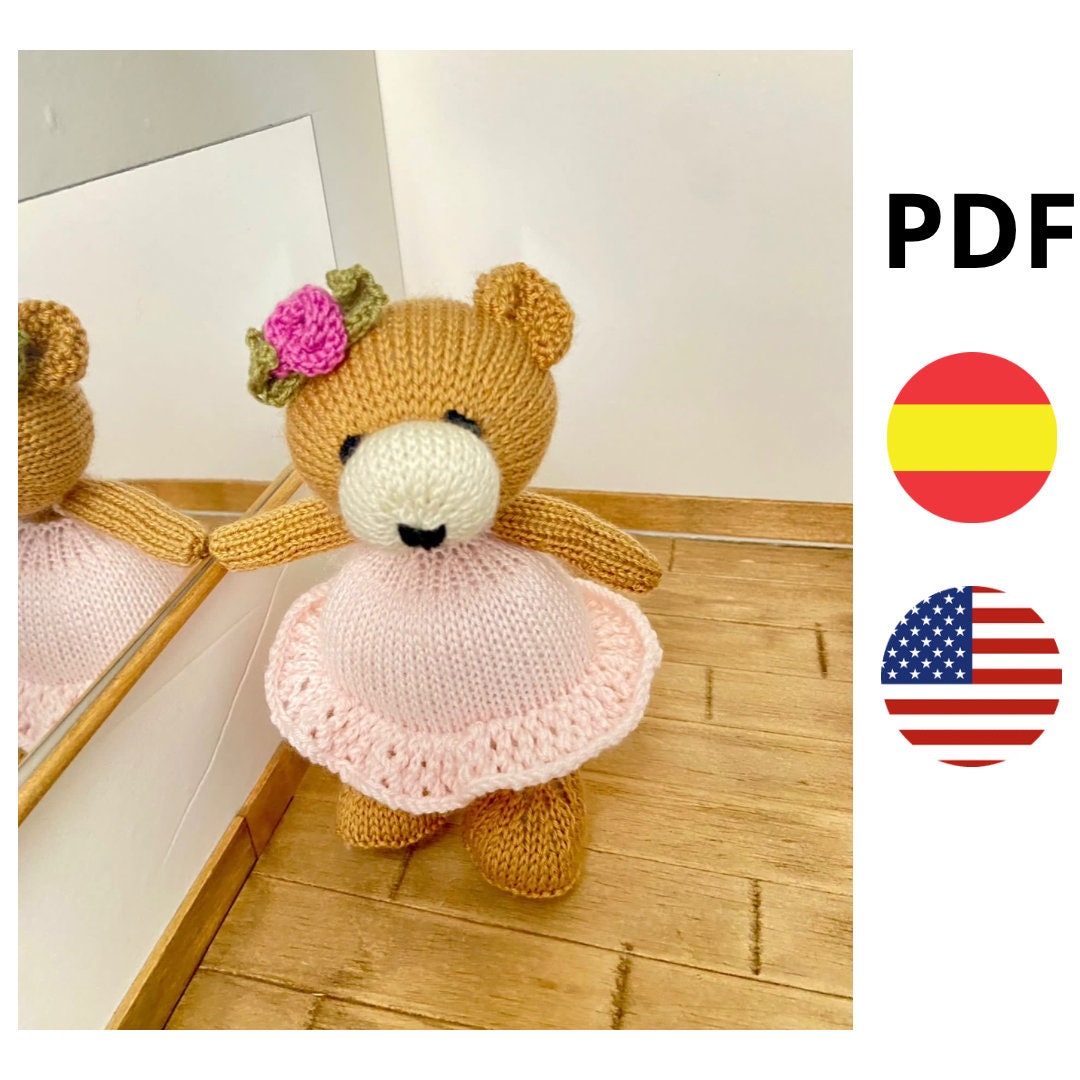 BEAR PATTERN KNITTED With Two Needles. Dancing Bear Tutorial. Two ...