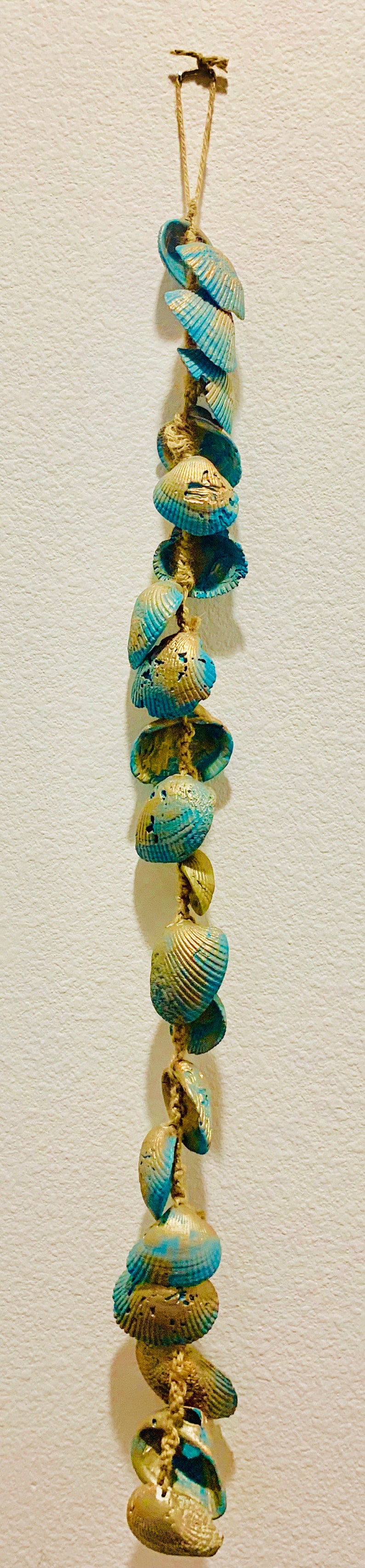 Sea Shell Garland Rustic Worn Shells Bronze Patina Blue - Etsy