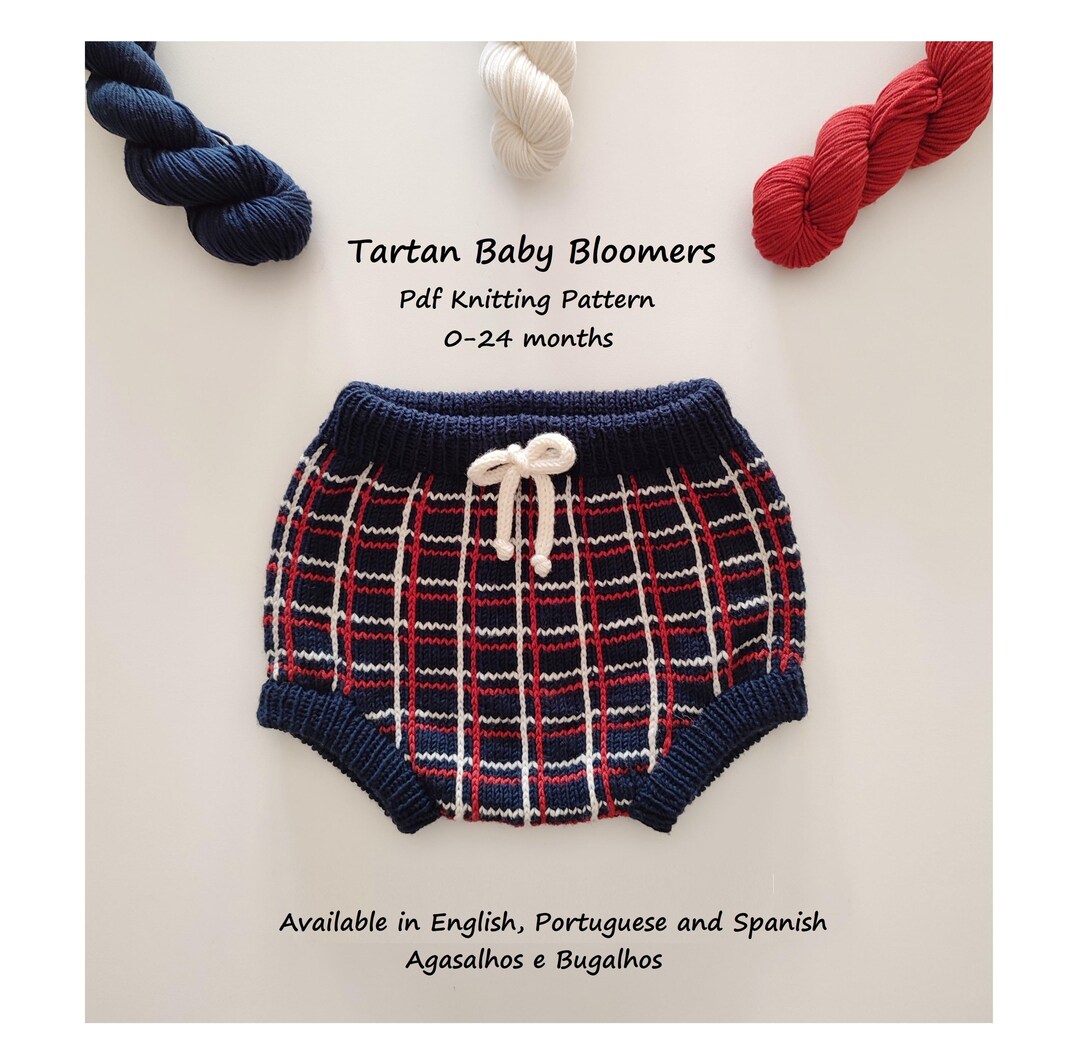 Tartan Baby Bloomers Knitting Pattern | Plaid Baby Shorts | PDF ...