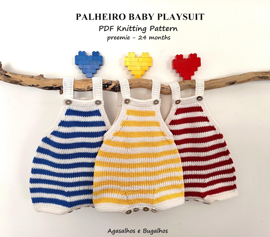 Palheiro Baby Playsuit Knitting Pattern | PDF Knitting Pattern ...