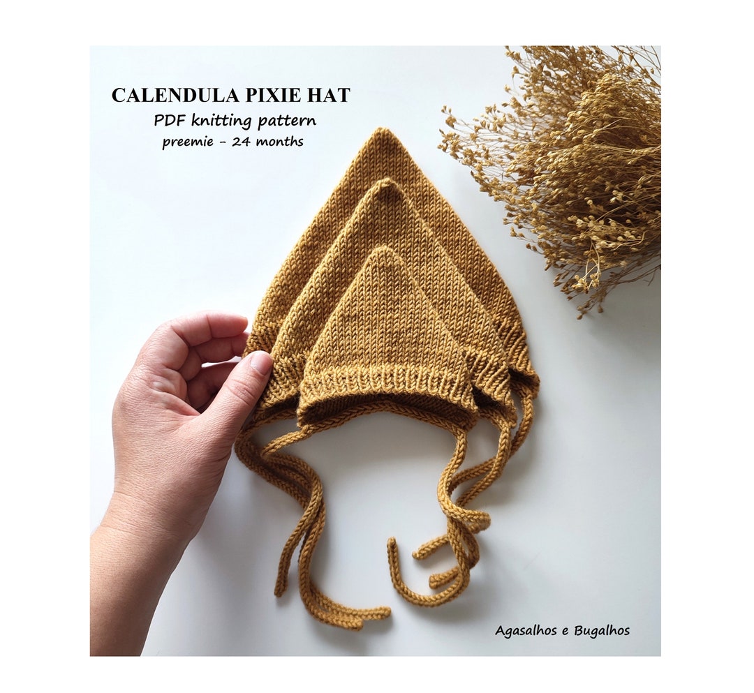 Calendula Baby Pixie Hat Knitting Pattern PDF Knitting Pattern Preemie ...