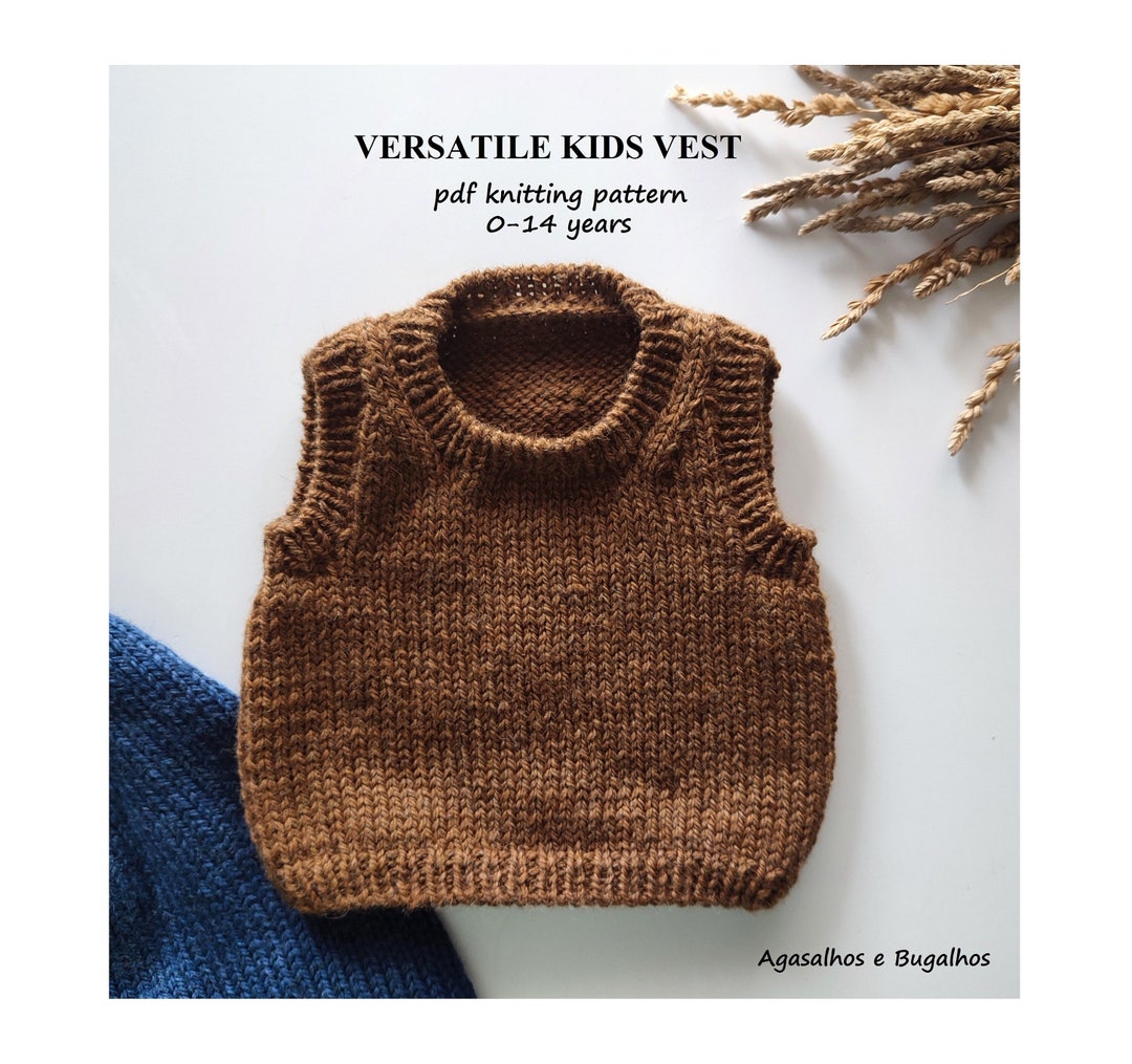 Versatile Kids Vest Knitting Pattern | PDF Knitting Pattern | 0-14 ...
