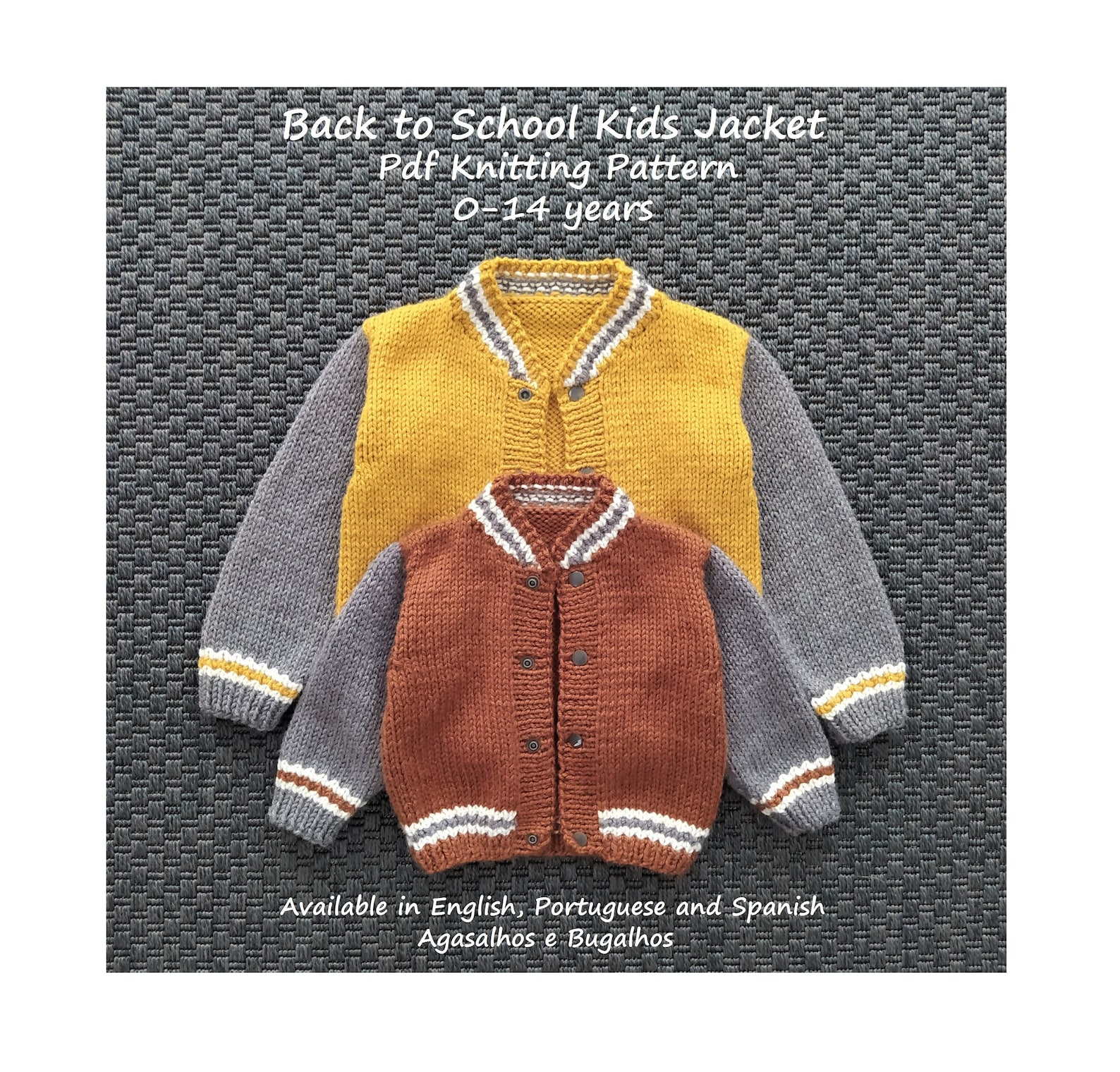 Back to School Kids Jacket Knitting Pattern Varsity Jacket Letterman ...