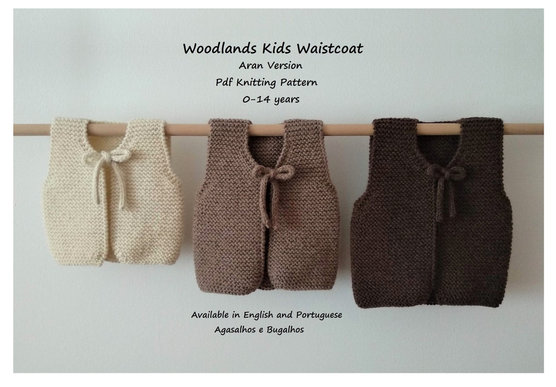 Woodlands Kids Waistcoat Knitting Pattern | Garter Stitch Vest | PDF ...