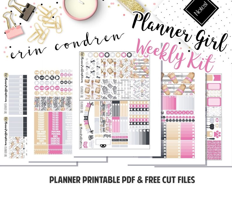 Planner Girl // Printable Weekly Planner Kit// 5 Pages // - Etsy