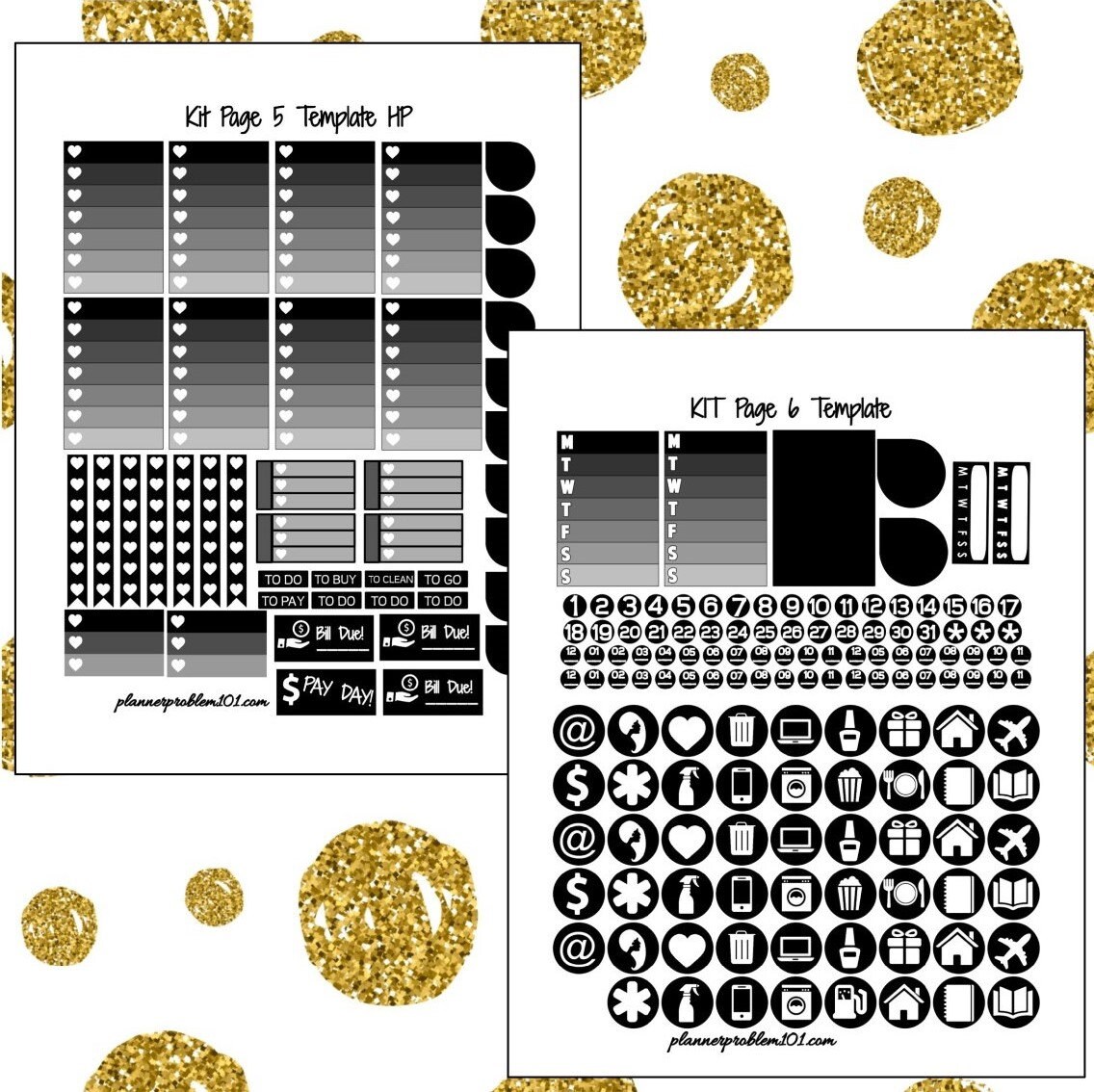 DIY Planner Sticker Template! | Full Planner Sticker Editable Kit ...