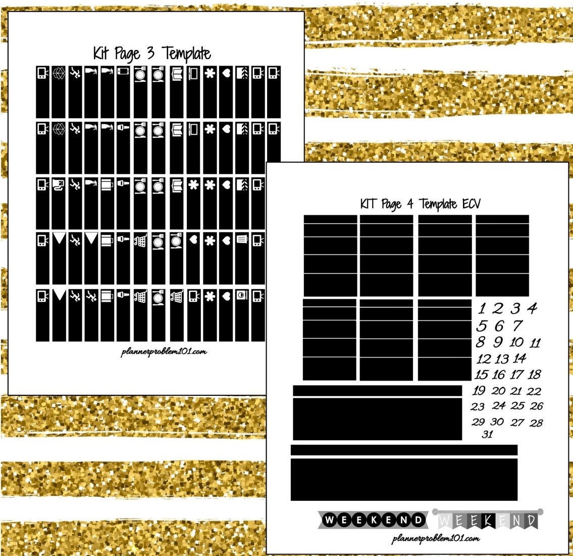 DIY Planner Sticker Template Full Planner Sticker Editable - Etsy