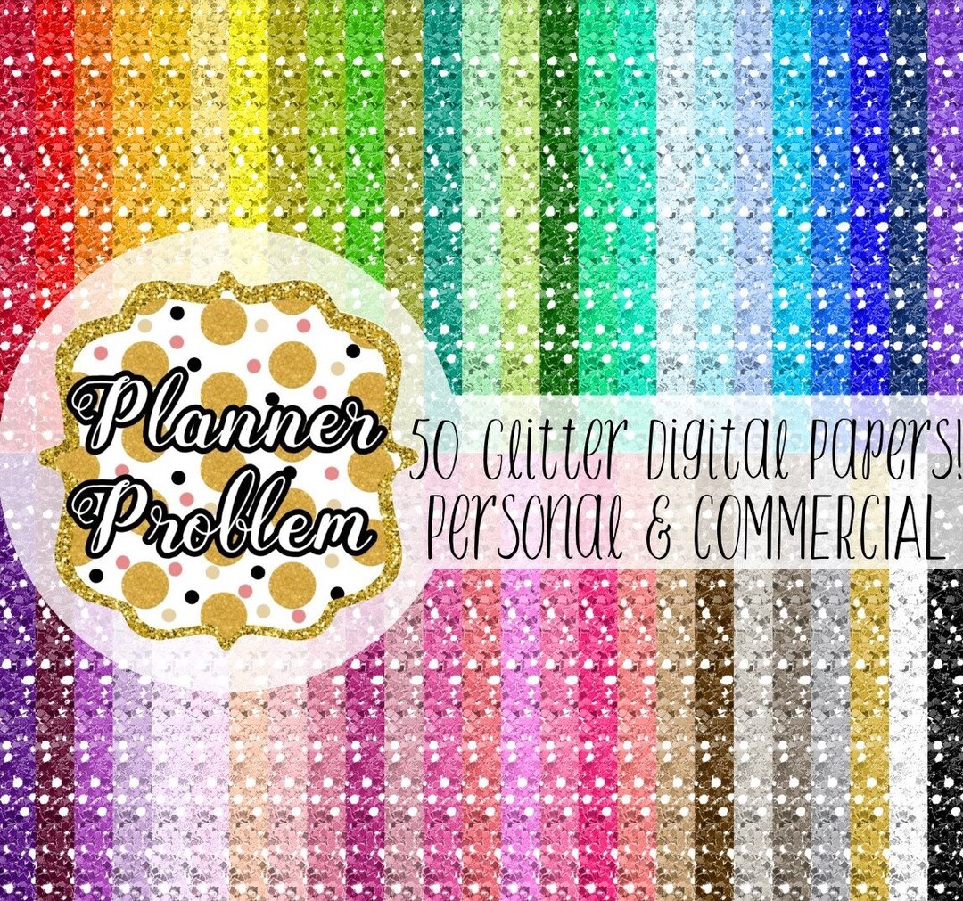 50 Glitter Digital Papers! | Personal and Commercial Use | Digital ...