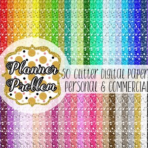 50 Glitter Digital Papers! | Personal and Commercial Use | Digital ...