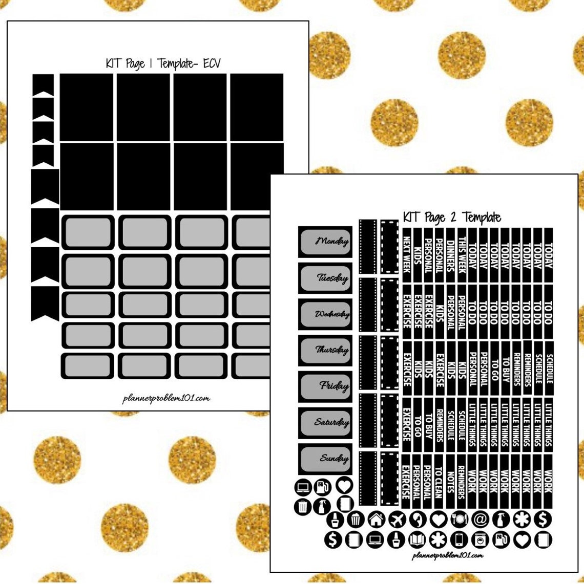 DIY Planner Sticker Template! | Full Planner Sticker Editable Kit ...