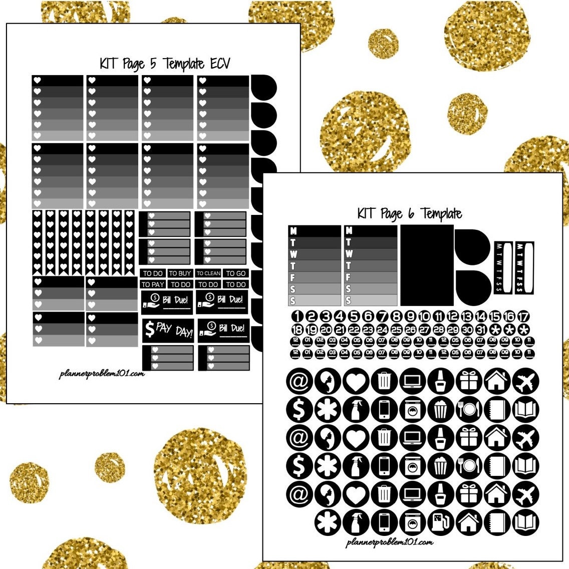 DIY Planner Sticker Template! | Full Planner Sticker Editable Kit ...
