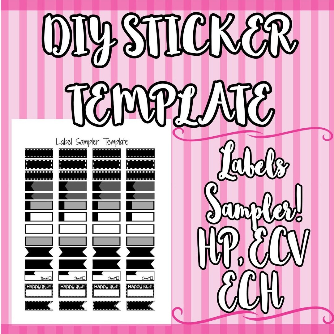 DIY Planner Sticker TEMPLATE! | 14 Styles of Labels! // Fits in Any 1.5 ...