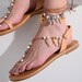 Blue Sandals, Boho Summer Sandals, Leather Sandals, Greek Sandals ...
