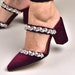 Dark Red Wedding Shoes Red Wedding Heels Pointed Toe Wedding - Etsy