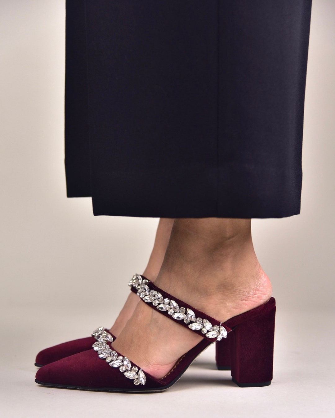 Dark Red Wedding Shoes, Red Wedding Heels, Pointed Toe Wedding Shoes ...